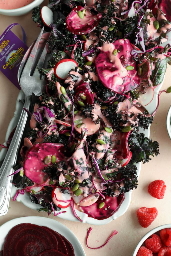 Beet & Kale Salad with Raspberry Vinaigrette | Cal-Organic Farms